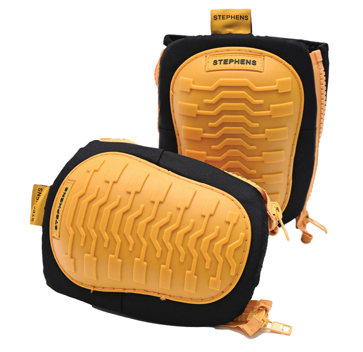 CAUTION YELLOW SOFT SHELL ZIPPER WRAP KNEE PADS — Beno J. Gundlach Company